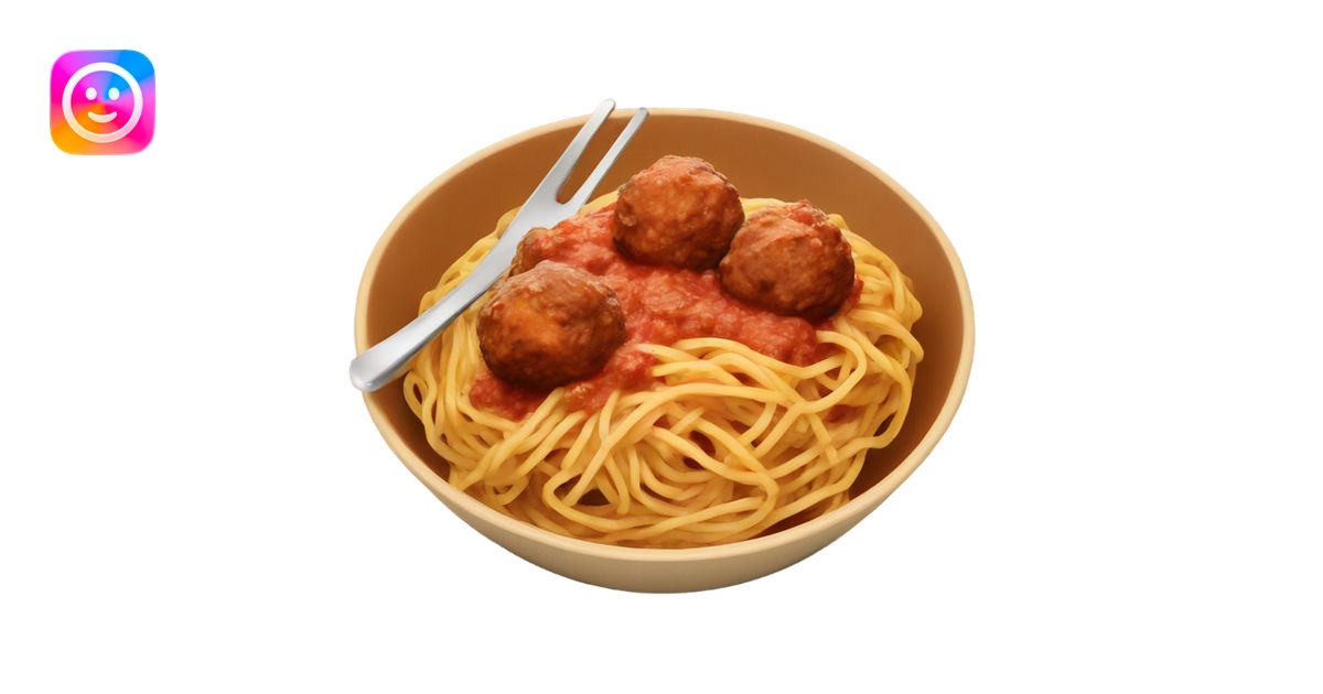 spaghetti with meatballs in a bowl emoji | AI Emoji Generator