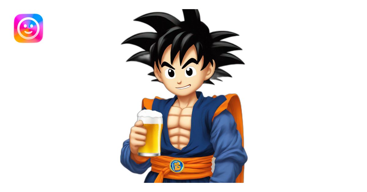 Goku bebiendo cerveza emoji | AI Emoji Generator