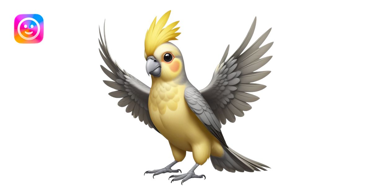 cinematic-[cockatiel]-realistic-full-body-perched-emoji,-wings-tucked ...