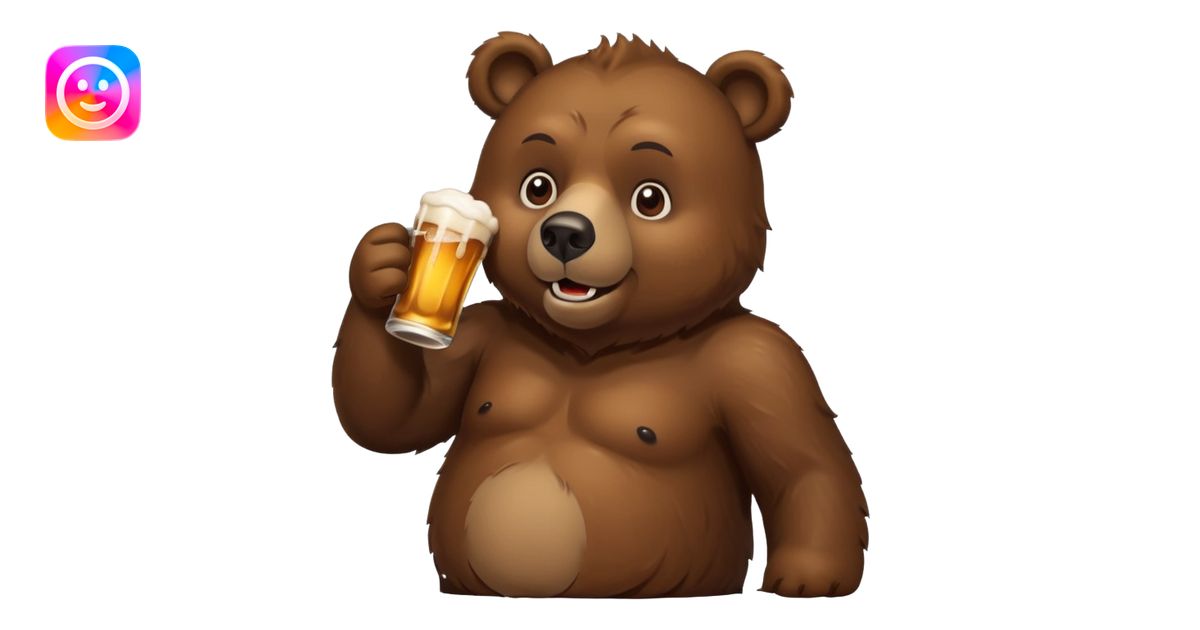 ours qui boit de la bière, saoul emoji | AI Emoji Generator