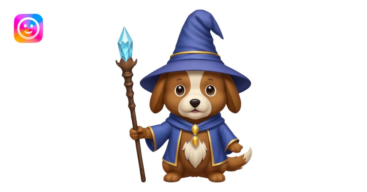 Dog wizard emoji | AI Emoji Generator