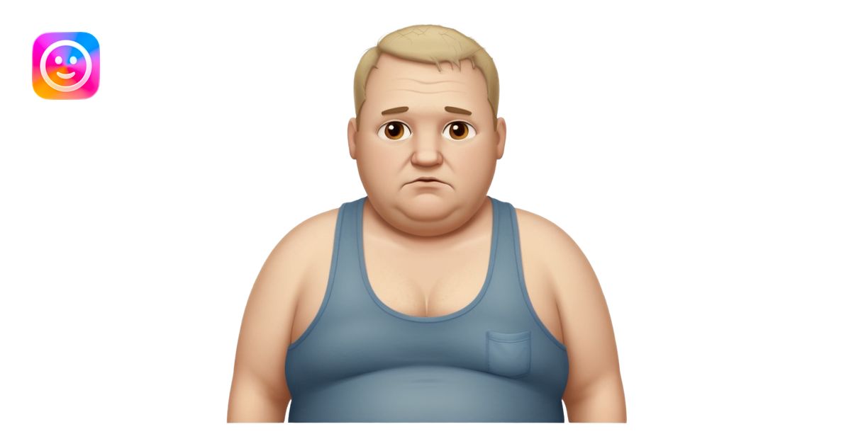 very obese middle aged white man in wifebeater with dirty appearance ...