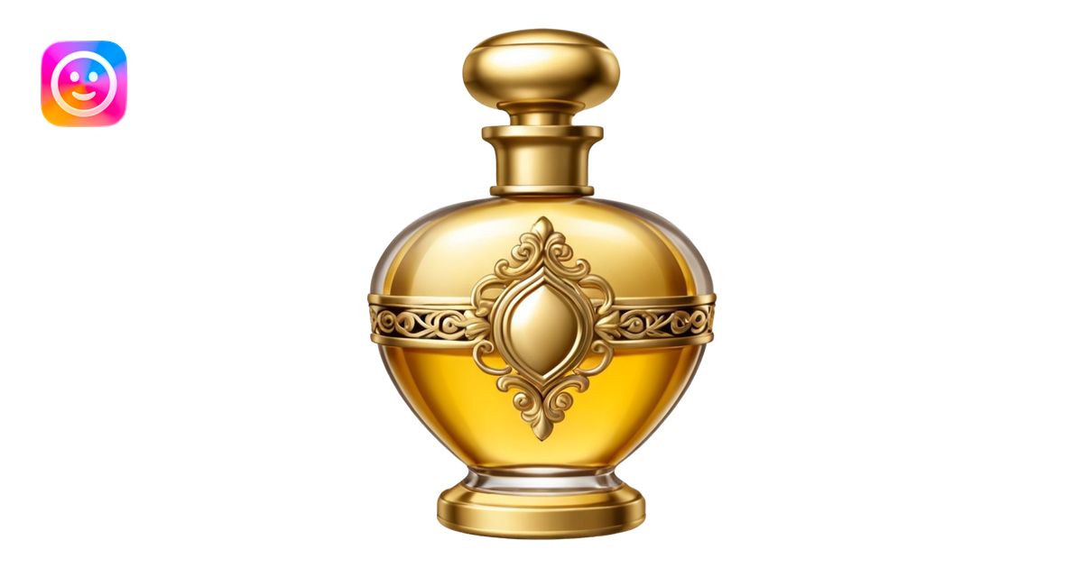 bottle of perfume gold exquisite large takes all the space emoji | AI ...