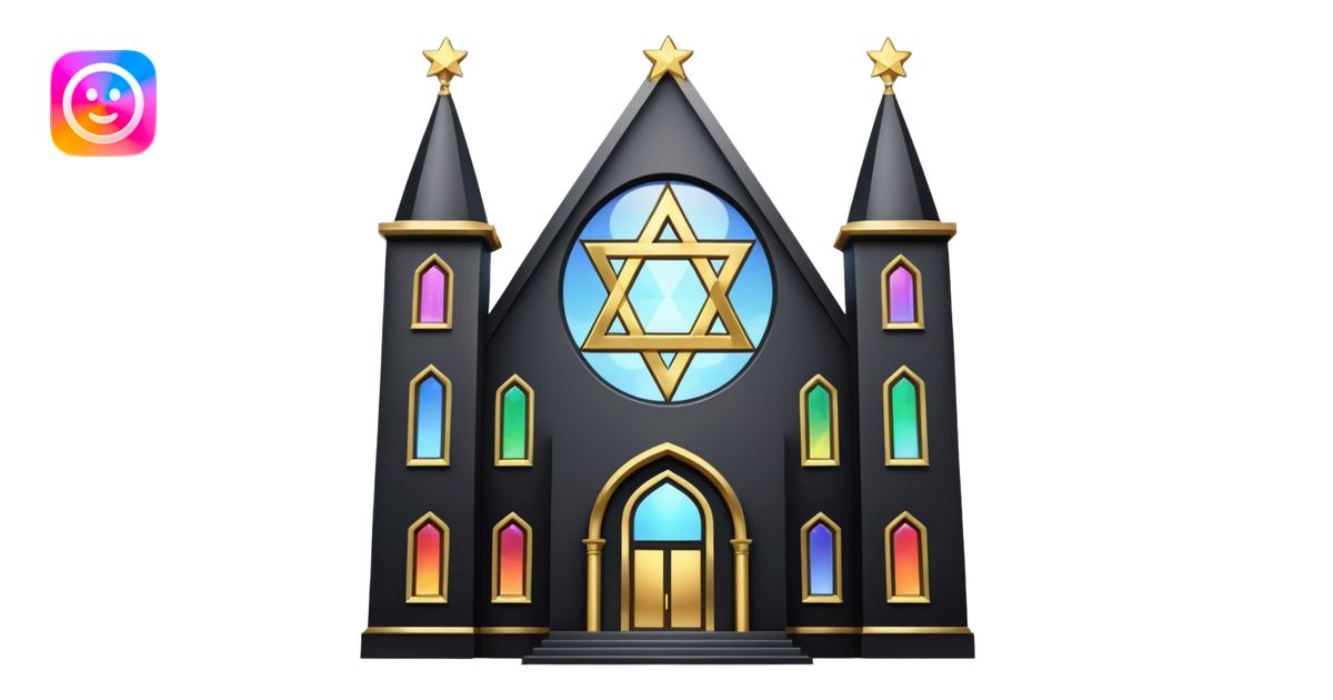 jewish synagogue temple in dark goth aesthetic style with black ...
