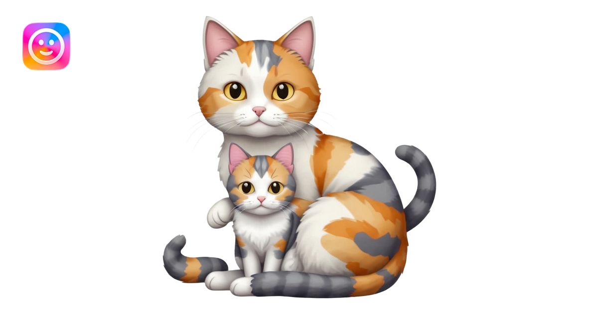 full body colourful light patched calico + white tabby cat cuddling a ...