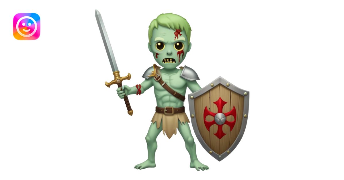 zombie holding sword and shield emoji | AI Emoji Generator