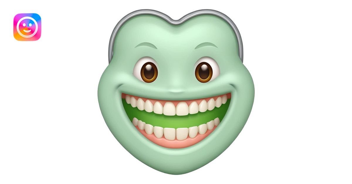 teeth with bright green braces emoji | AI Emoji Generator