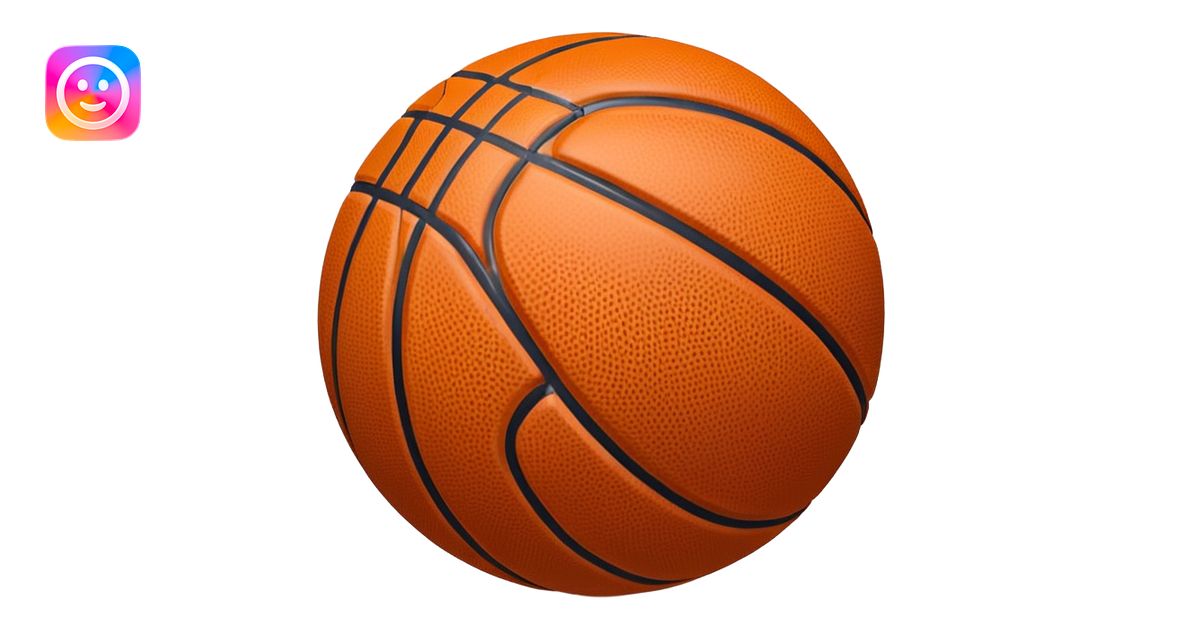 basketball ball object icon, glossy texture, clean seams, 3D cartoon ...