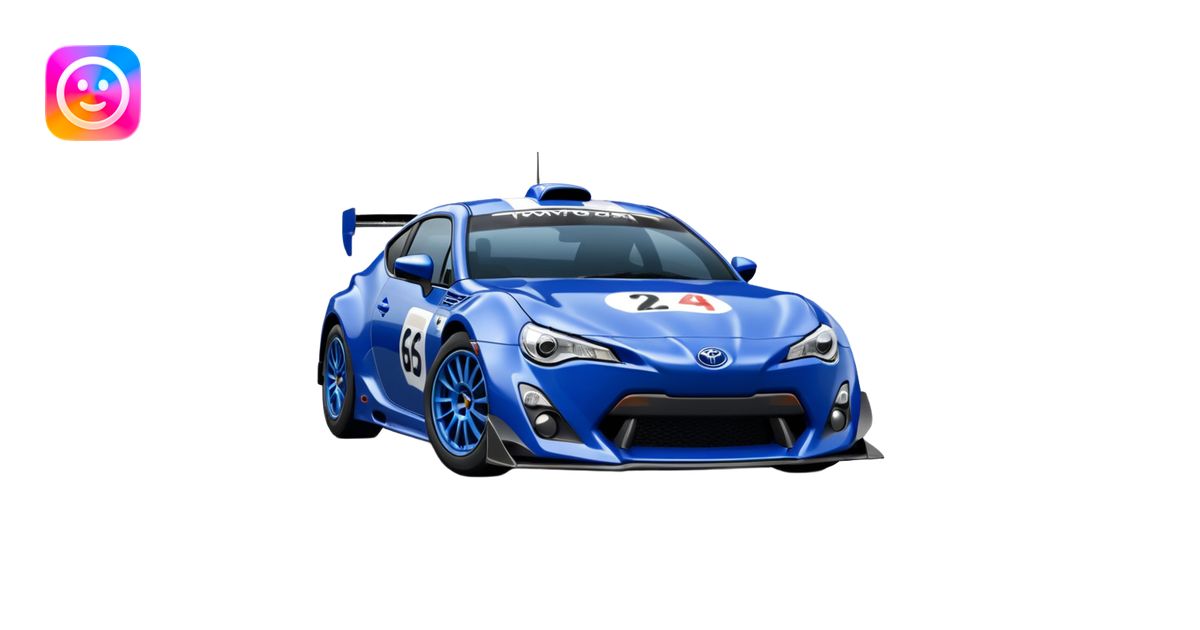 Sexy glossy dark blue 2025 Toyota 86 4-door rally racing car emoji | AI ...