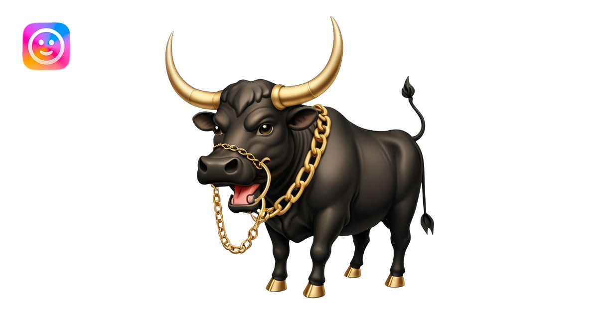 The emoji is an angry black powerful bull with steam coming out of its ...
