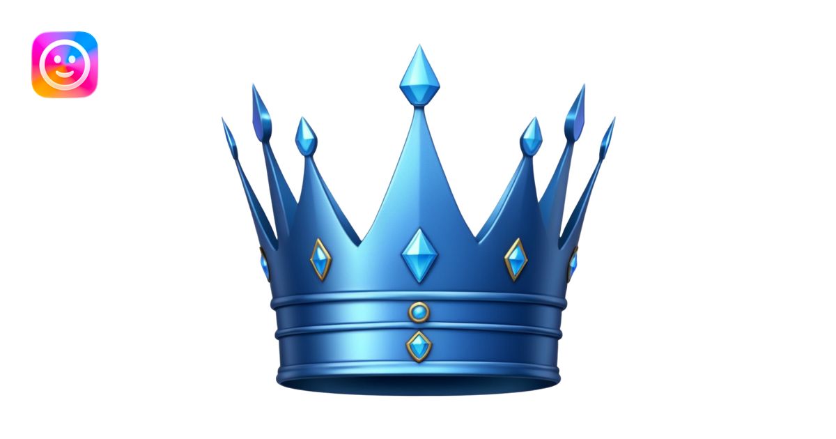 Crown Blue Color emoji | AI Emoji Generator