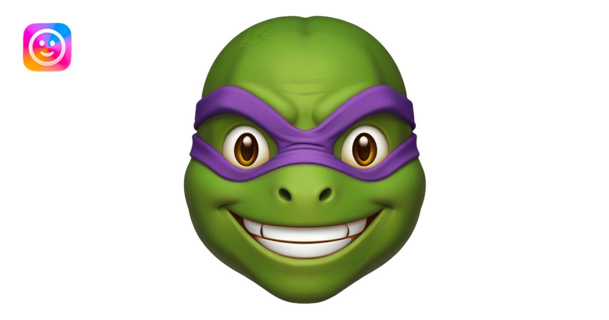 Donatello from Teenage Mutant Ninja Turtles, emoji style, head only ...