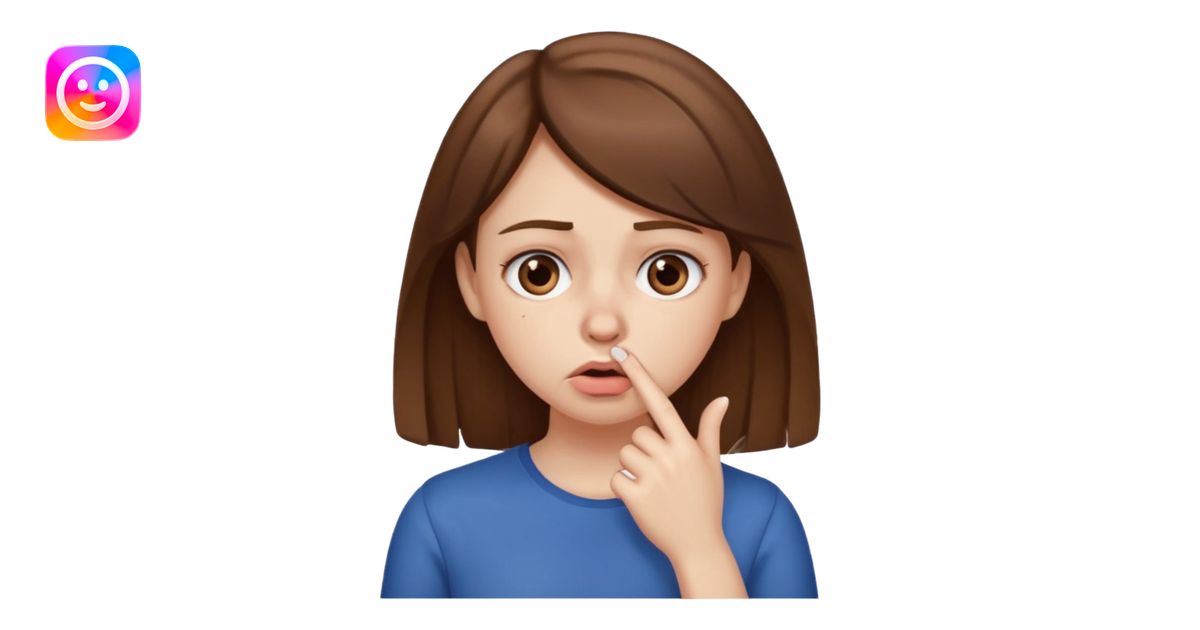 girl holding her nose because bad smell emoji | AI Emoji Generator