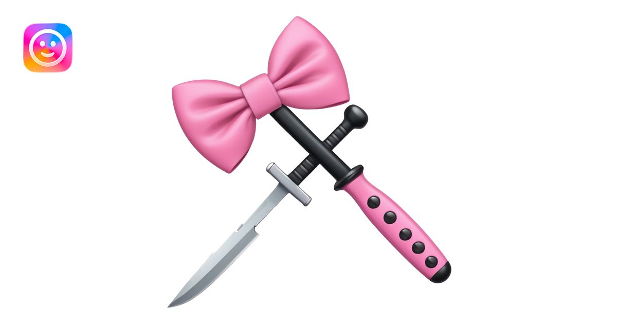 Pink bow knife emoji | AI Emoji Generator