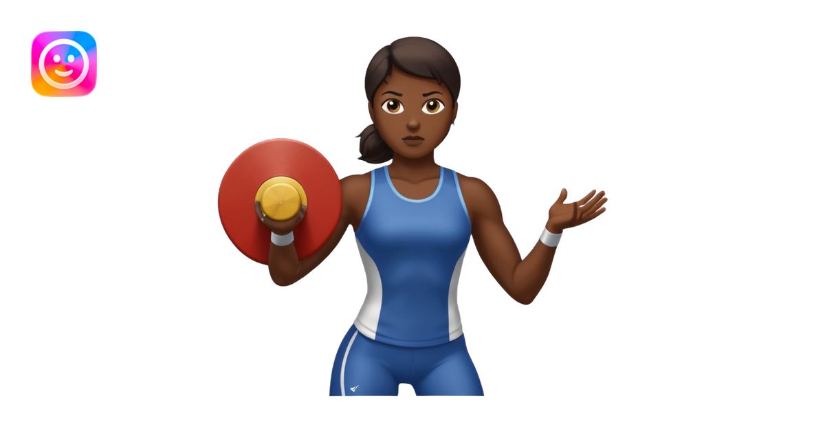 track and field throwing event female throwing discus emoji | AI Emoji ...