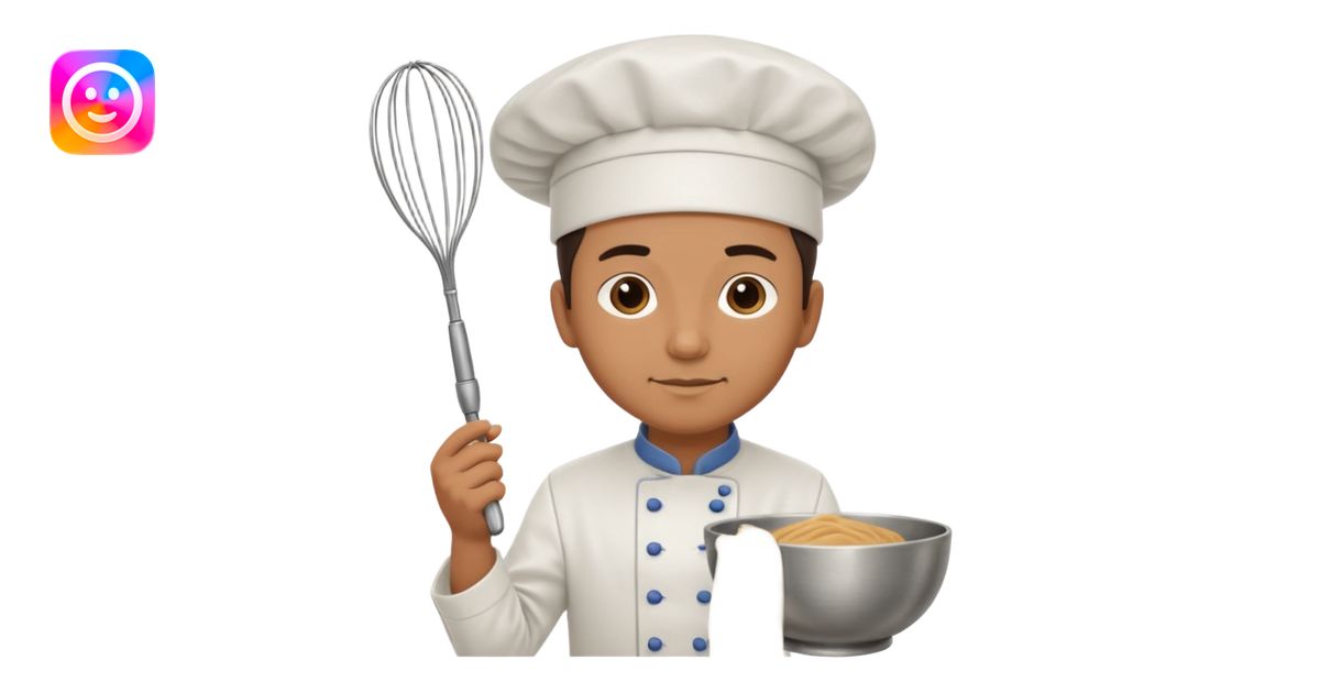 chef holding whisk and bowl emoji | AI Emoji Generator
