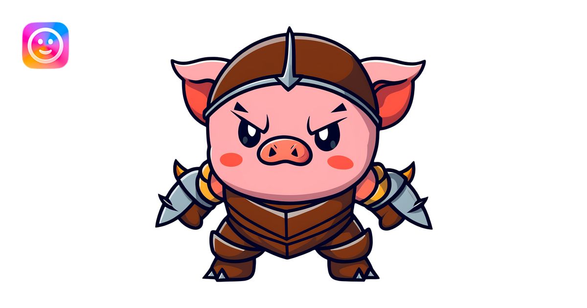 angry Minecraft baby Piglin in leather armor image | AI Emoji Generator