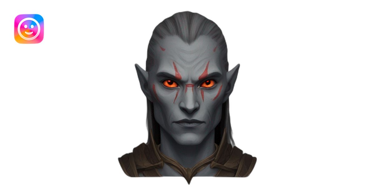 dunmer grey skin red eyes emoji | AI Emoji Generator