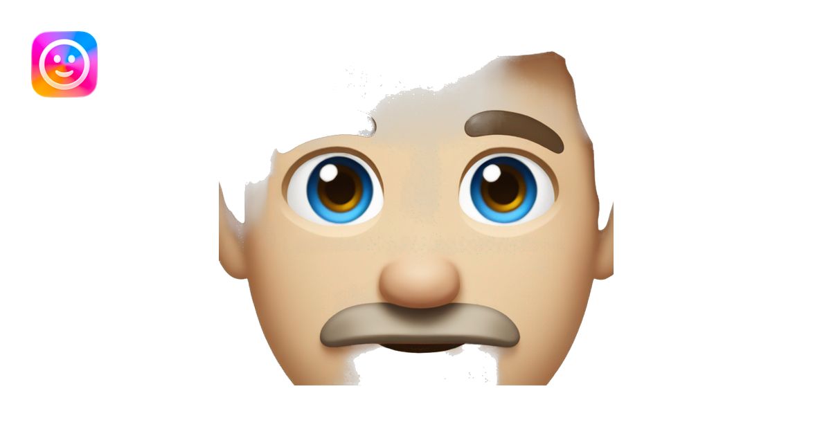 aussie bloke with mustache brown hair and blue eyes emoji | AI Emoji ...