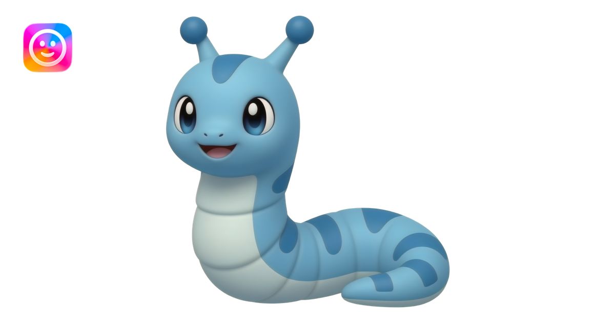 blue worm fakemon emoji | AI Emoji Generator