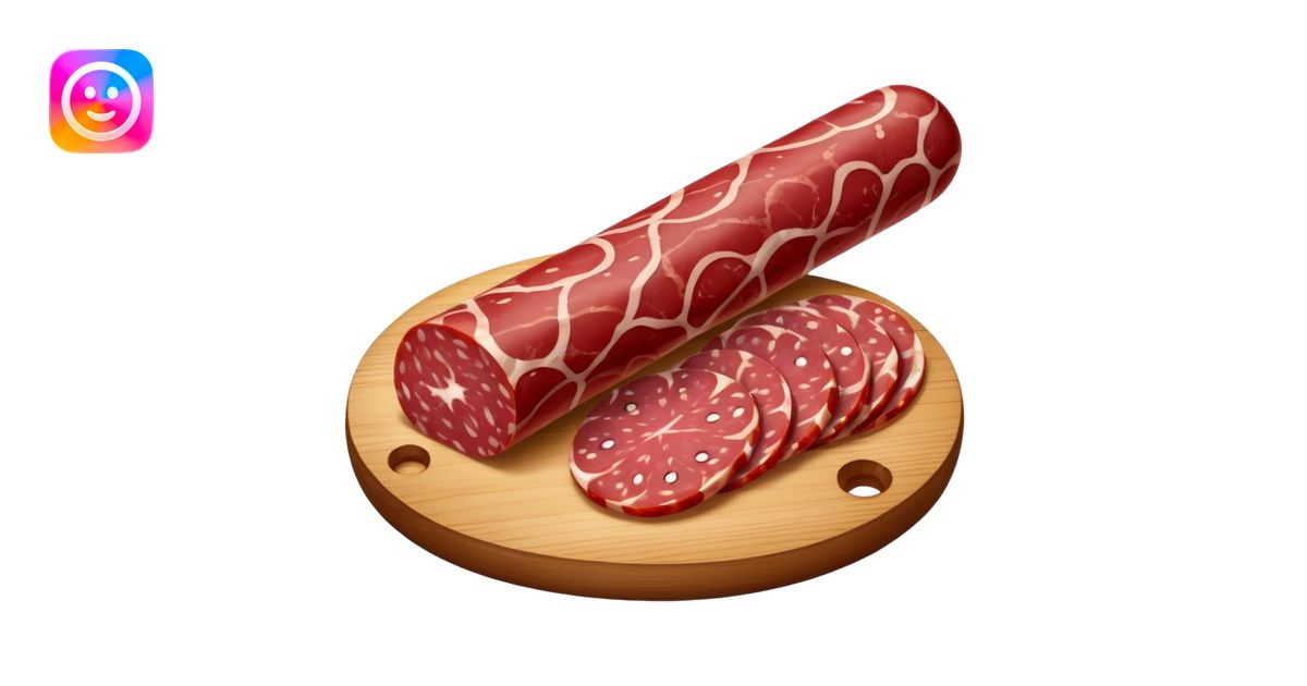 Salame slice on a board emoji | AI Emoji Generator