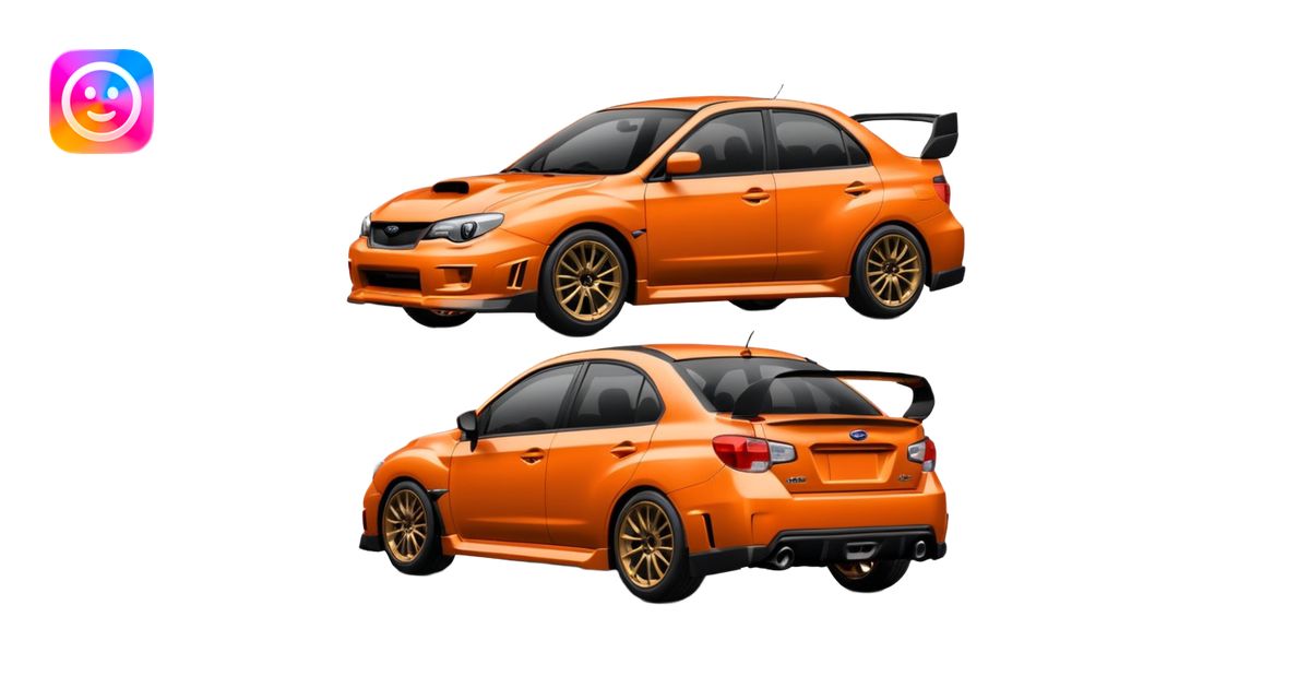 Subaru Impreza WRX best view orange and black color emoji | AI Emoji ...