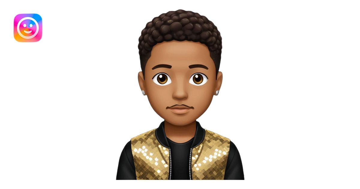 Lil Fizz from B2K with dark brown hair, black sequin outfit emoji | AI ...