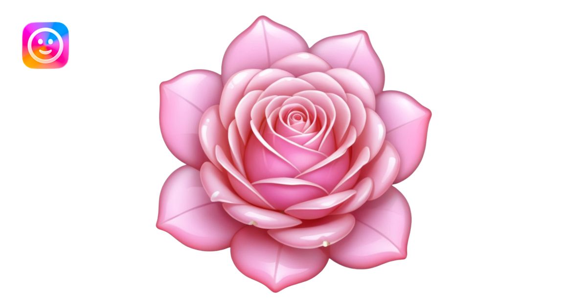 Pink Opal crystal rose flower, remove background emoji | AI Emoji Generator