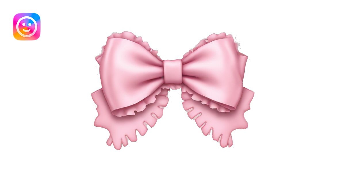 baby pink bow with frilly lace emoji | AI Emoji Generator