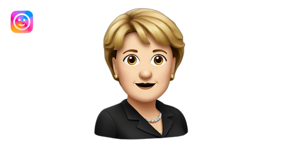 realistic angela merkel with square black mustache emoji | AI Emoji ...