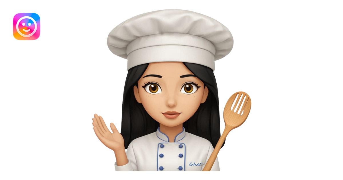 Create a cute girl, black hair, Middle Eastern with lashes chef🧑‍🍳 ...
