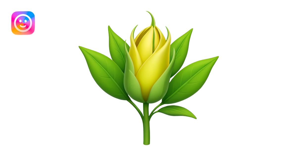 a Flower bud on a new growing plant emoji | AI Emoji Generator