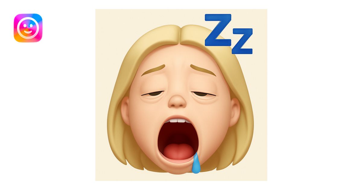Make this emoji look even more sleepy: exaggerate the yawn, add droopy ...