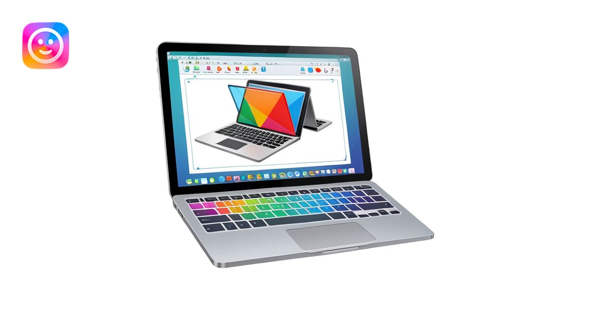 create an emoji of a laptop that has autocad architectural drawings on ...