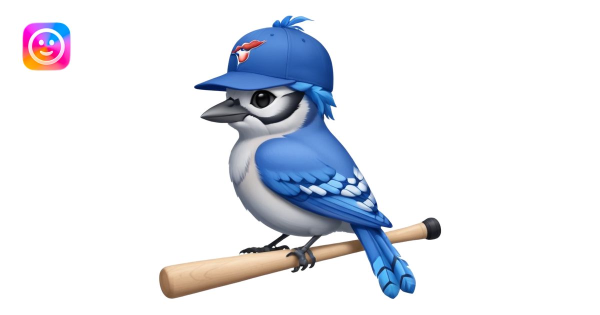 bluejay laying down sleeping with baseball bat, wearing toronto blue ...
