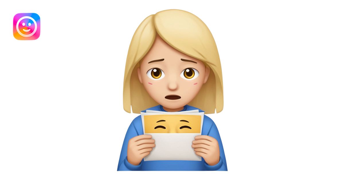 emoji student sad holding paper IELTS 5.5, crying, failure, white ...