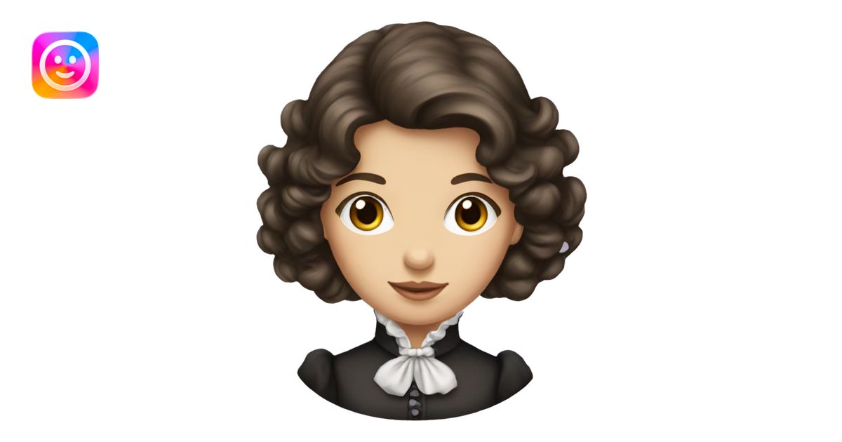 Brunette elegant Victorian girl emoji | AI Emoji Generator