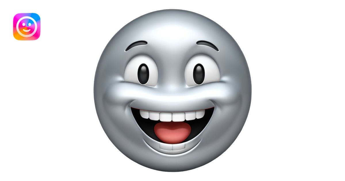 silver laughing emoji emoji | AI Emoji Generator