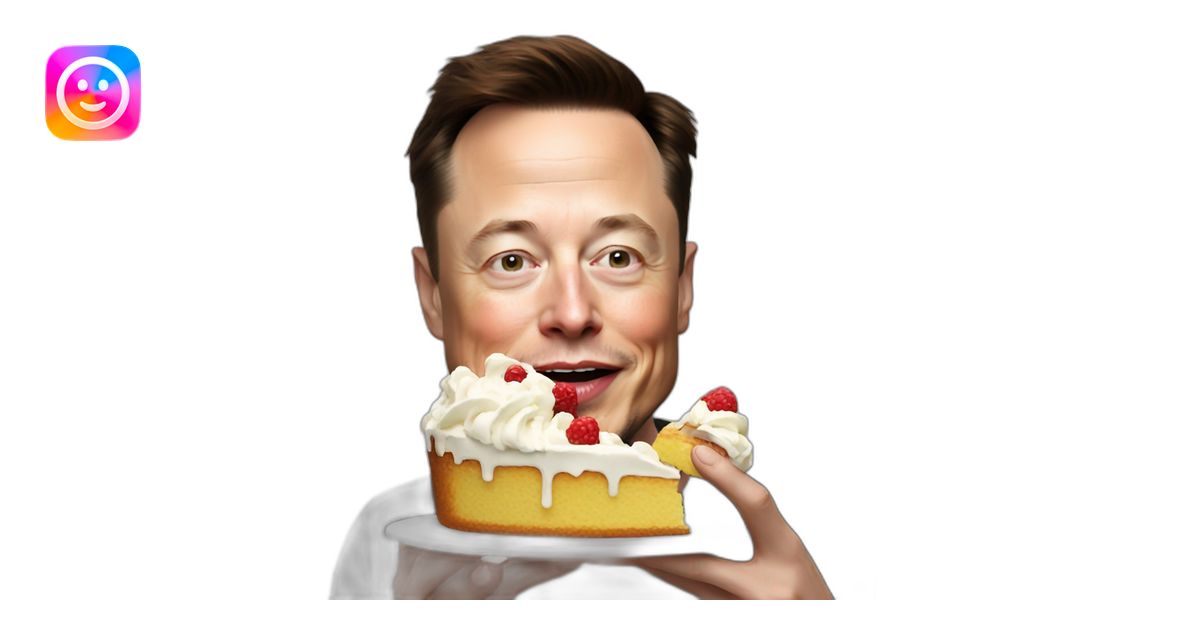 Elon musk eating cake emoji | AI Emoji Generator