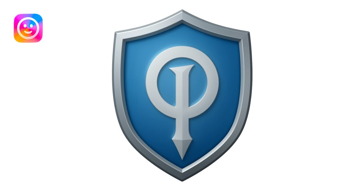 🛡️ A sturdy, blue physical tower-shield rune. emoji | AI Emoji Generator
