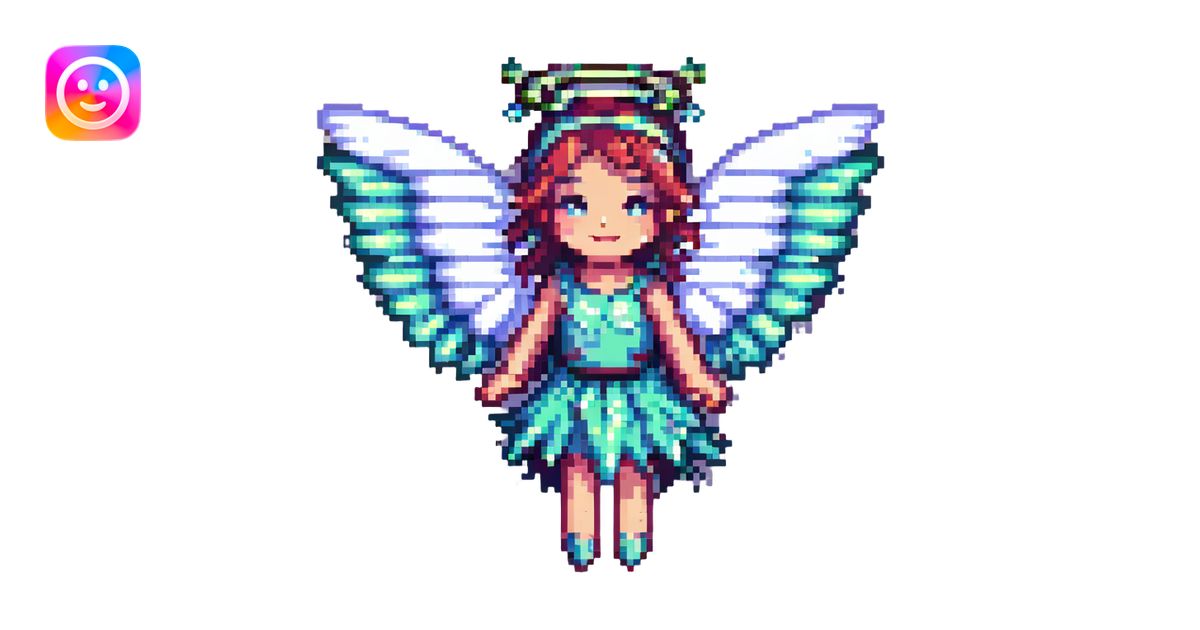 pixel art fairy with sparkling wings, magical vibe illustration | AI ...