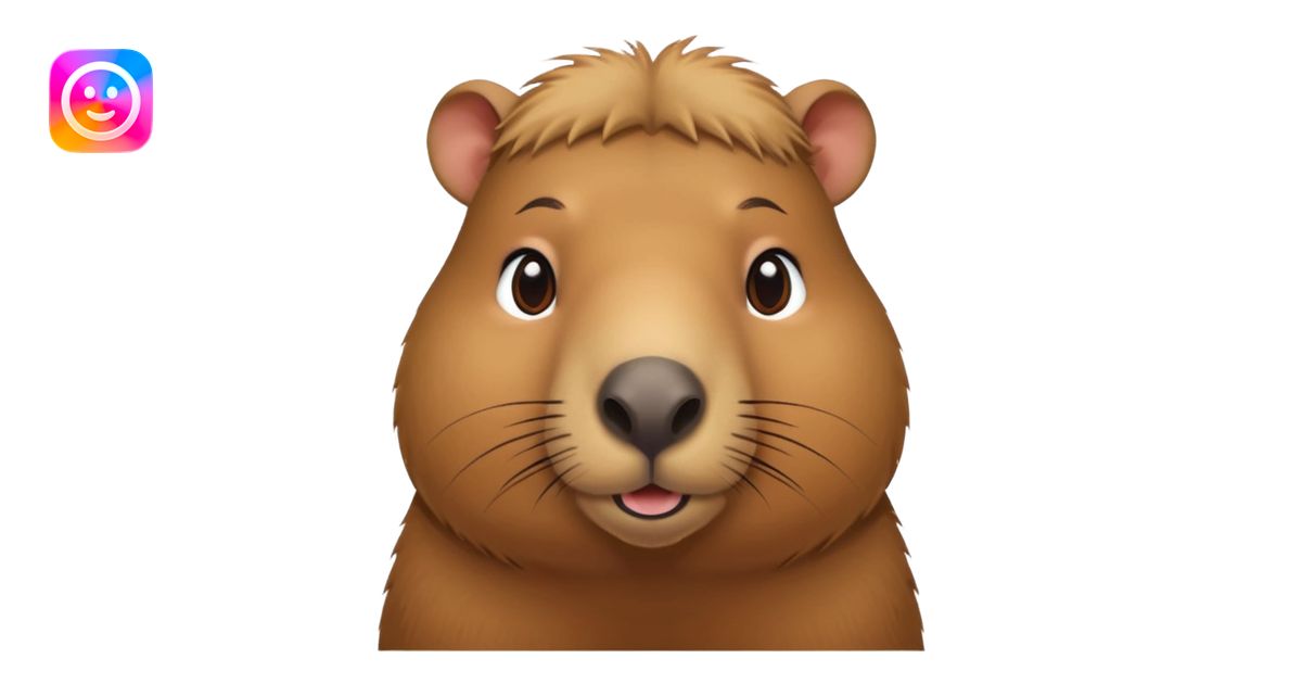 Capibara tierno enamorado emoji | AI Emoji Generator