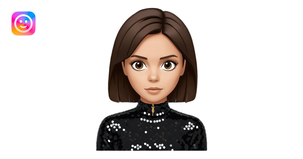 Victoria Beckham from Spice Girls with dark brown hair, black sequin ...