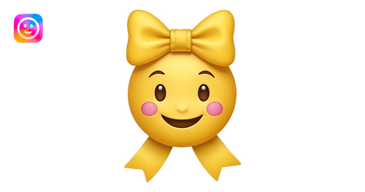 Happy emoji with a bow emoji | AI Emoji Generator