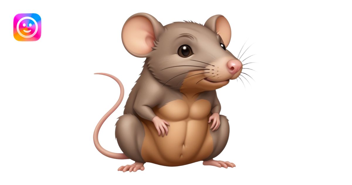 Rat with large chest and buff emoji | AI Emoji Generator