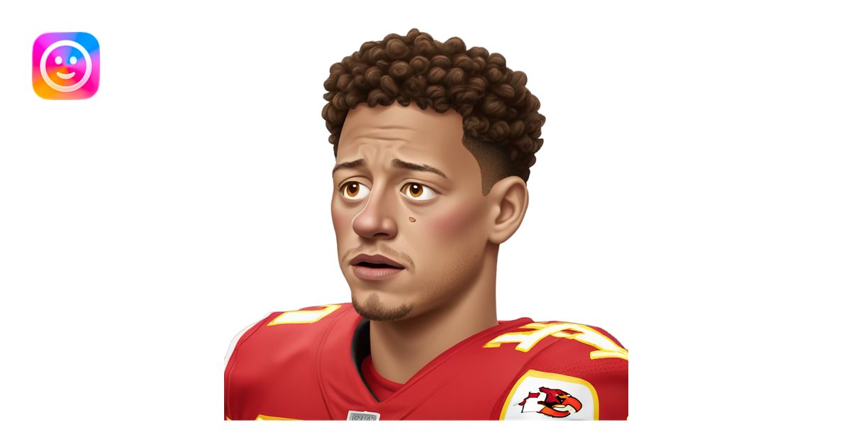 Patrick Mahomes crying emoji | AI Emoji Generator