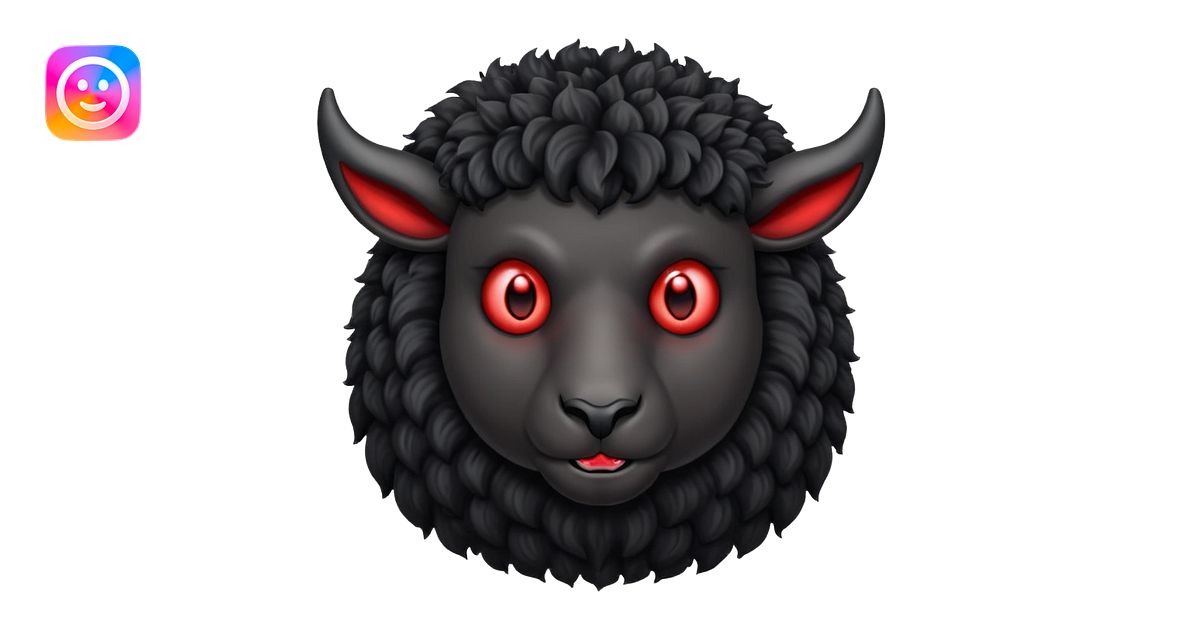 Black sheep with devil horns emoji | AI Emoji Generator