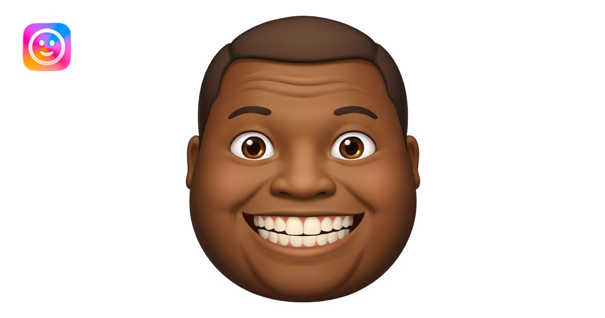 Fat black man missing half of front tooth emoji | AI Emoji Generator