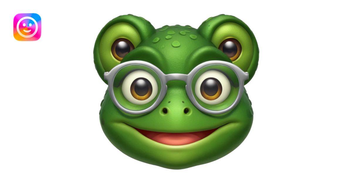 kid frog with eye glass emoji | AI Emoji Generator