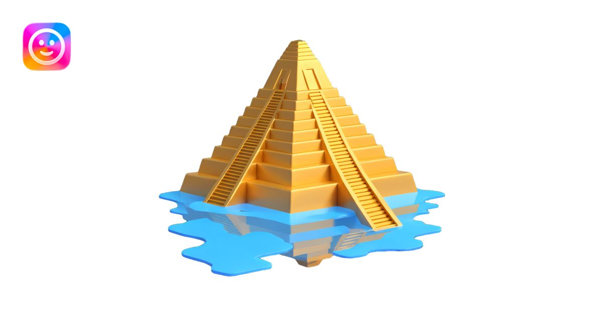 Anunnaki-inspired golden ziggurat, submerged, futuristic details emoji ...